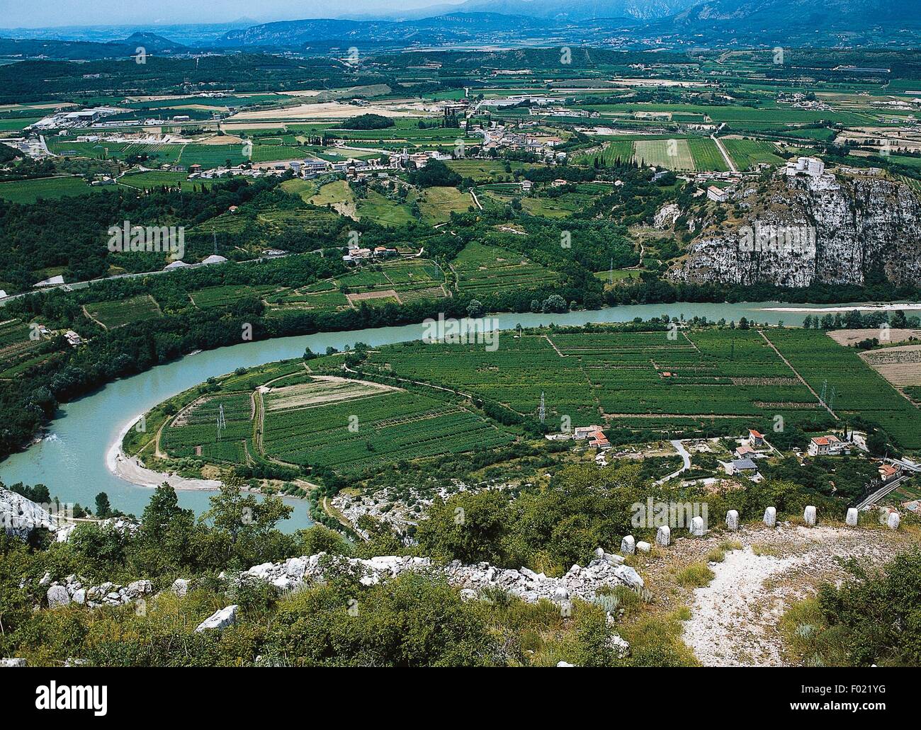 The Adige river near Rivoli Veronese, Veneto, Italy Stock Photo - Alamy