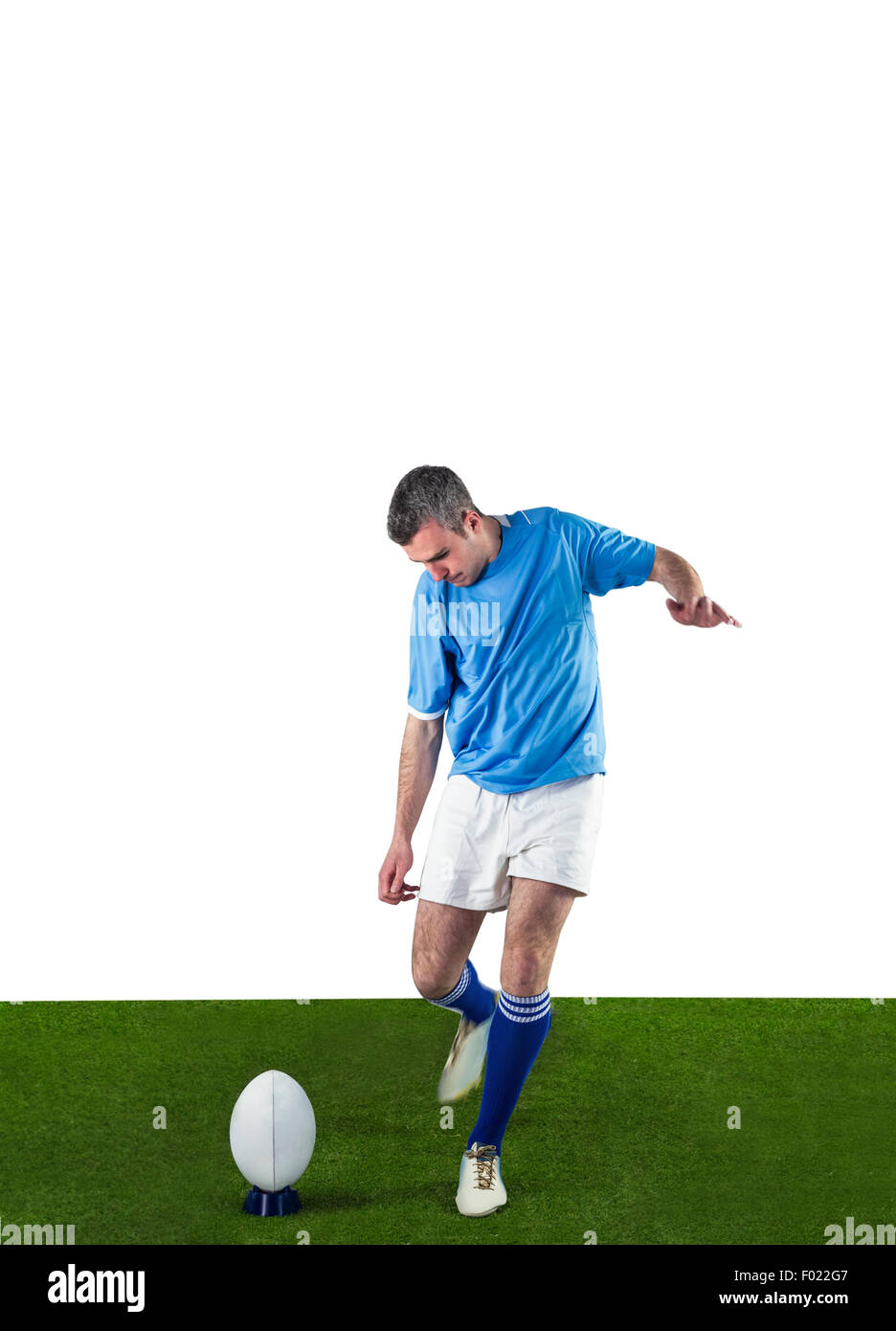 Rugby player drop kicking ball hi-res stock photography and images - Alamy