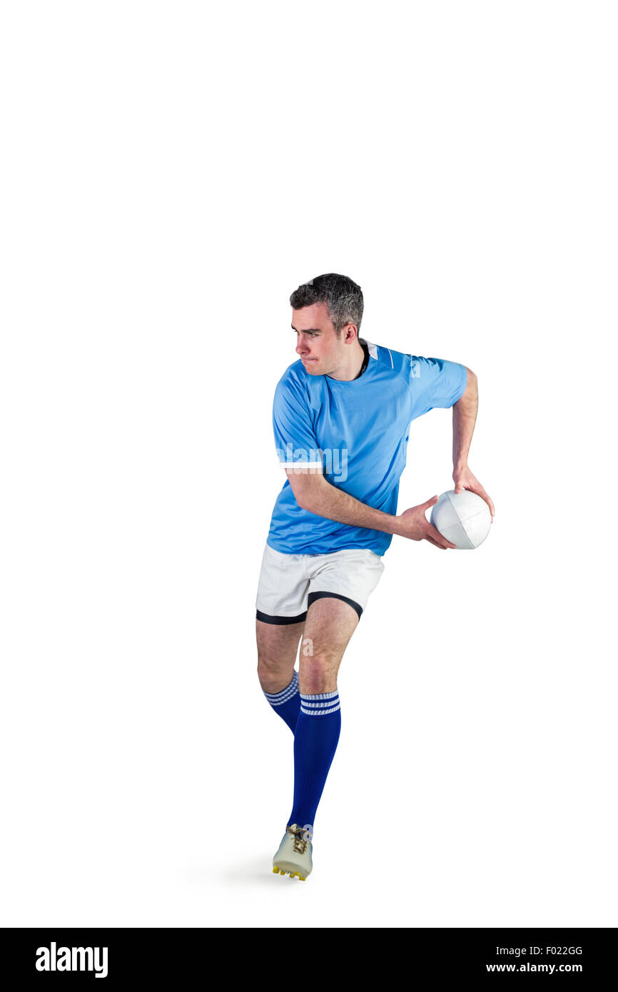 Rugby player doing a side pass Stock Photo - Alamy