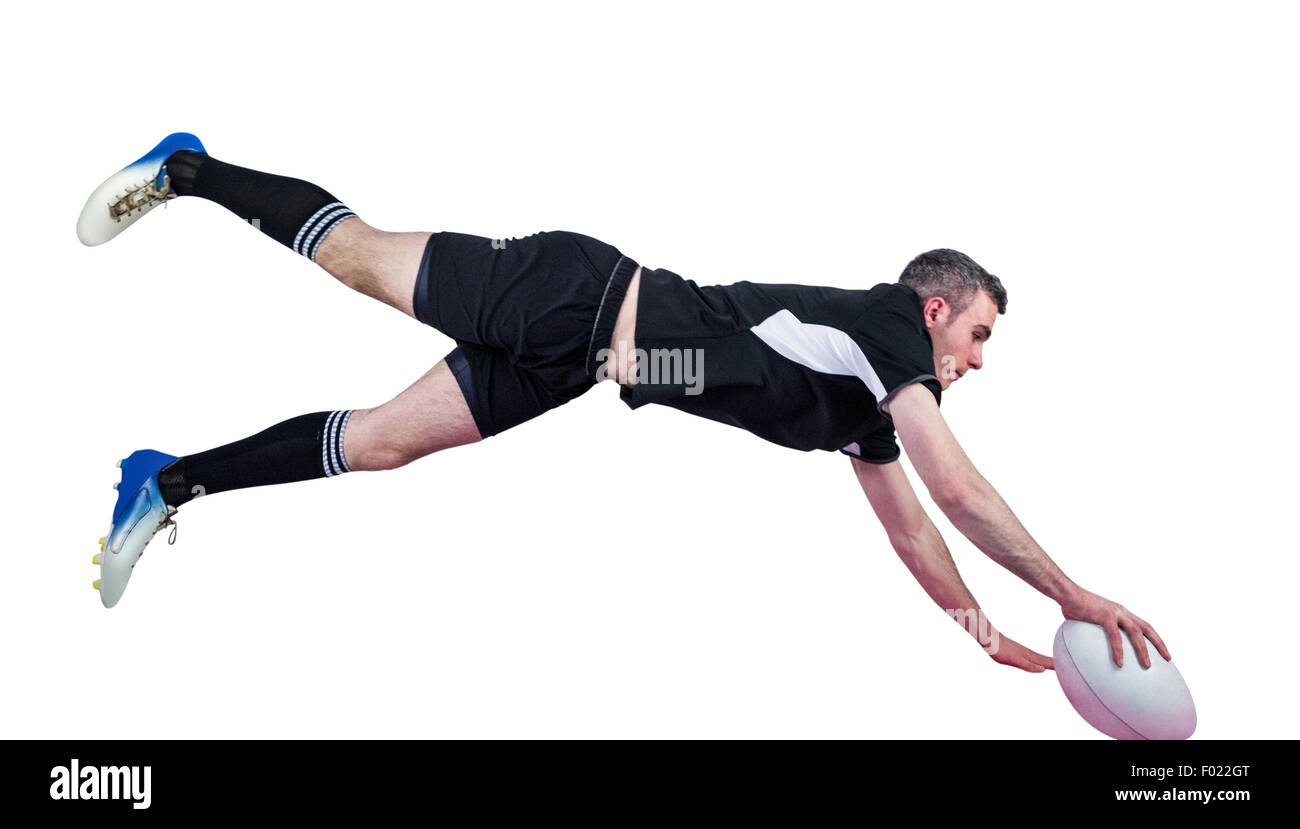A rugby player scoring a try Stock Photo - Alamy