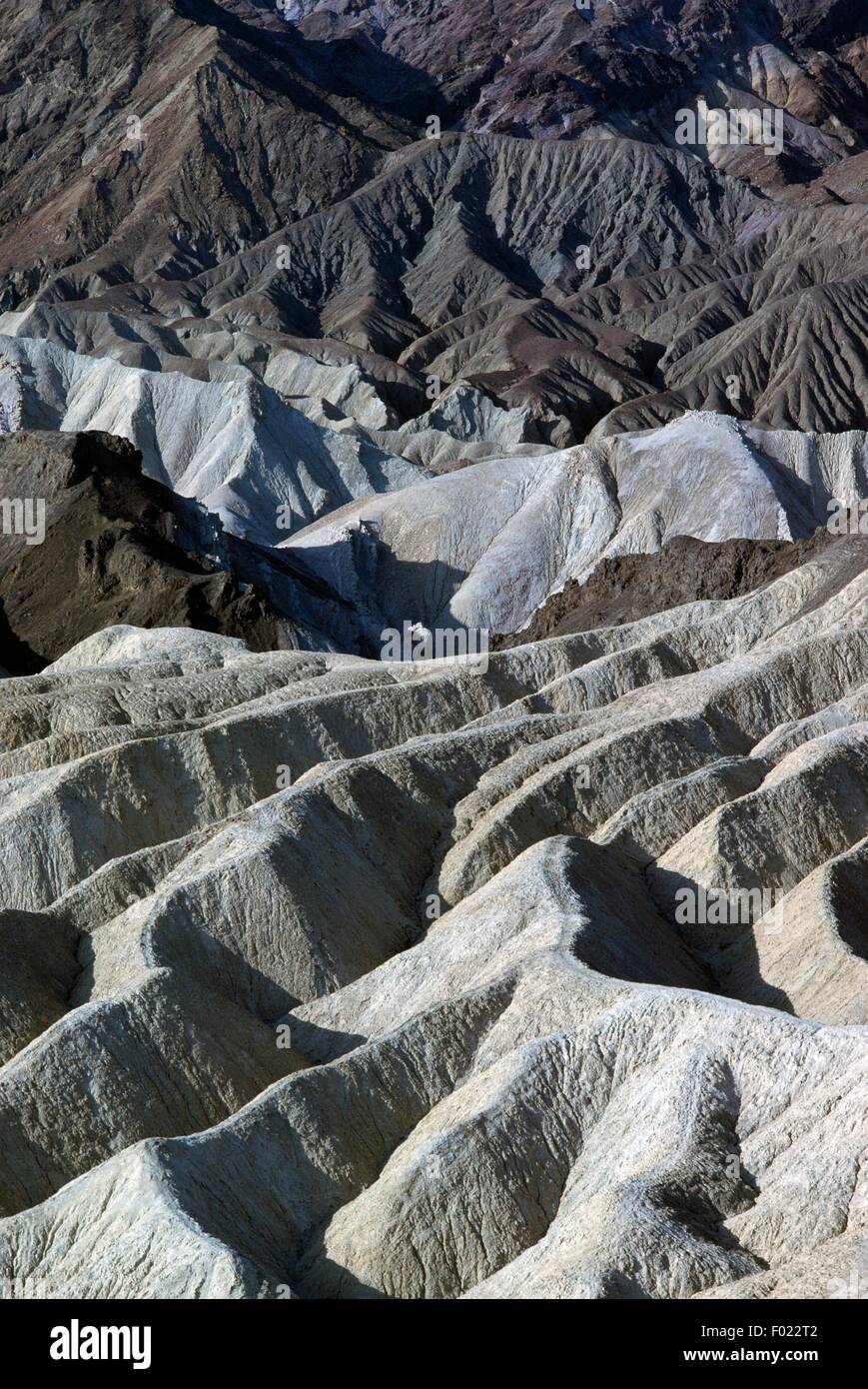 Erosion of sedimentary and volcanic rocks, Death Valley National Park ...
