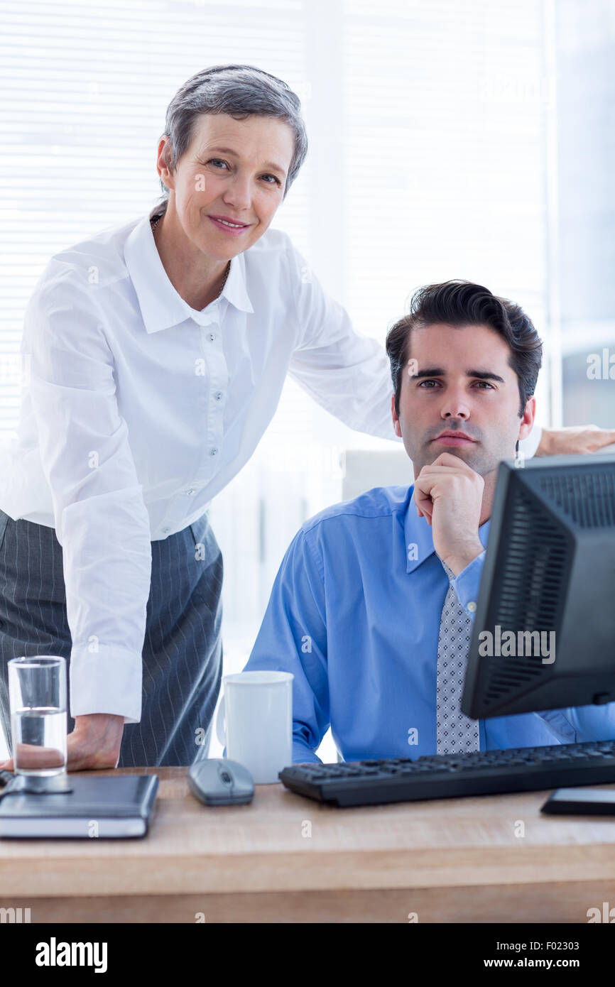 Portrait two serious smiling hi-res stock photography and images - Alamy
