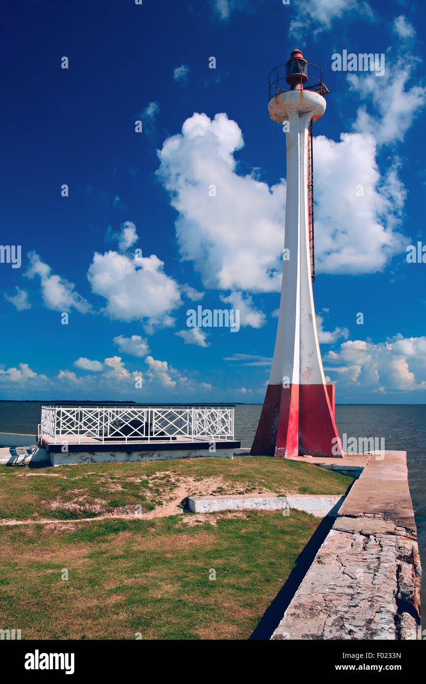 Lighthouse at Belize City harbor Stock Photo - Alamy