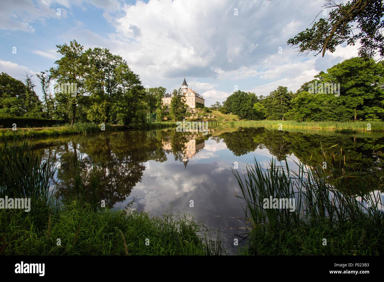 castle, chateau, pond, Radun Stock Photo - Alamy