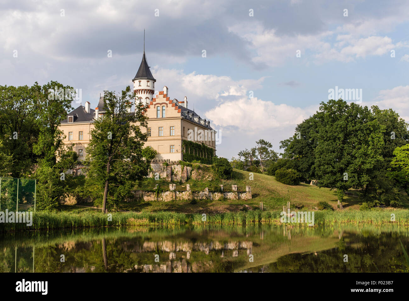 castle, chateau, pond, Radun Stock Photo - Alamy