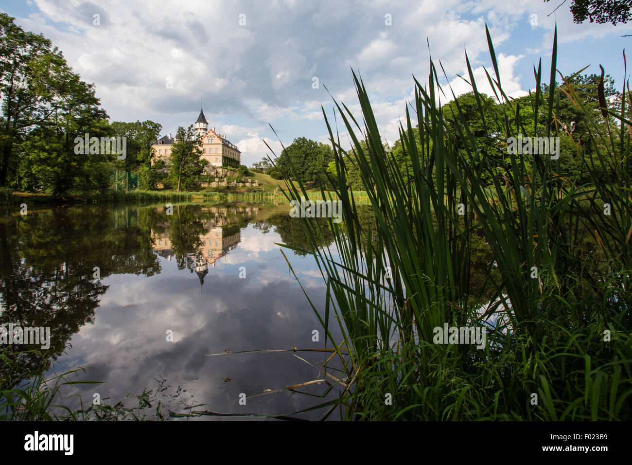castle, chateau, pond, Radun Stock Photo - Alamy
