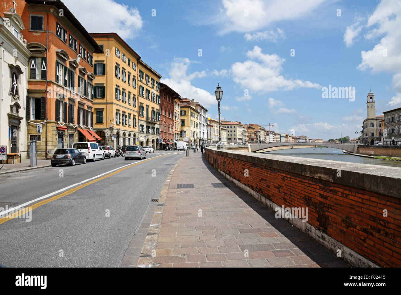 Road, river Arno, Province of Pisa, Tuscany, Italy Stock Photo - Alamy
