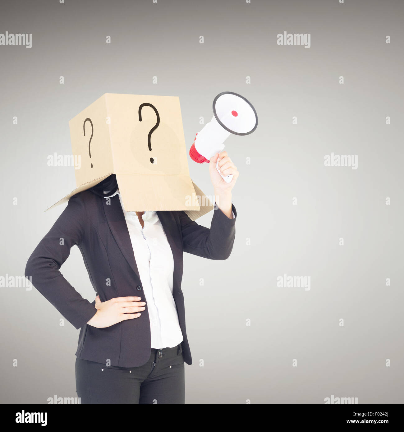 Anonymous woman question mark hi-res stock photography and images - Alamy