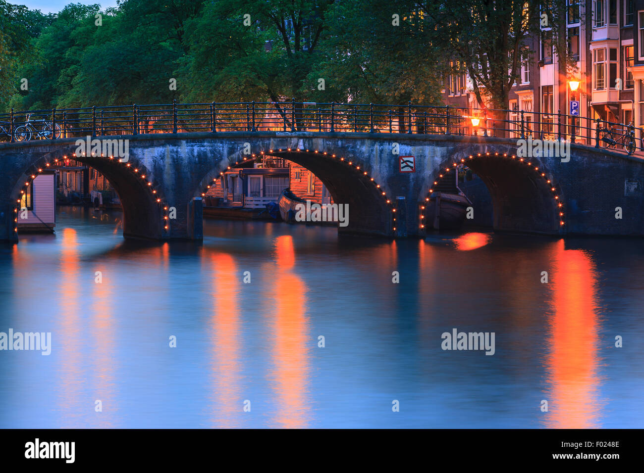 Bridges and canals, typical Amsterdam scenery Stock Photo - Alamy