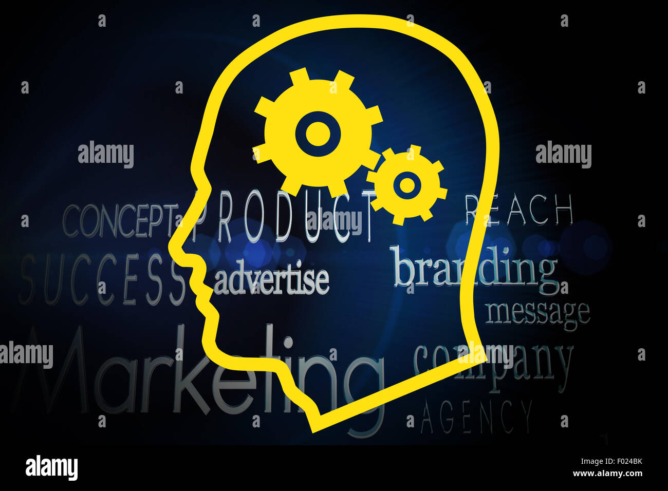 Head with cogs in brain hi-res stock photography and images - Alamy