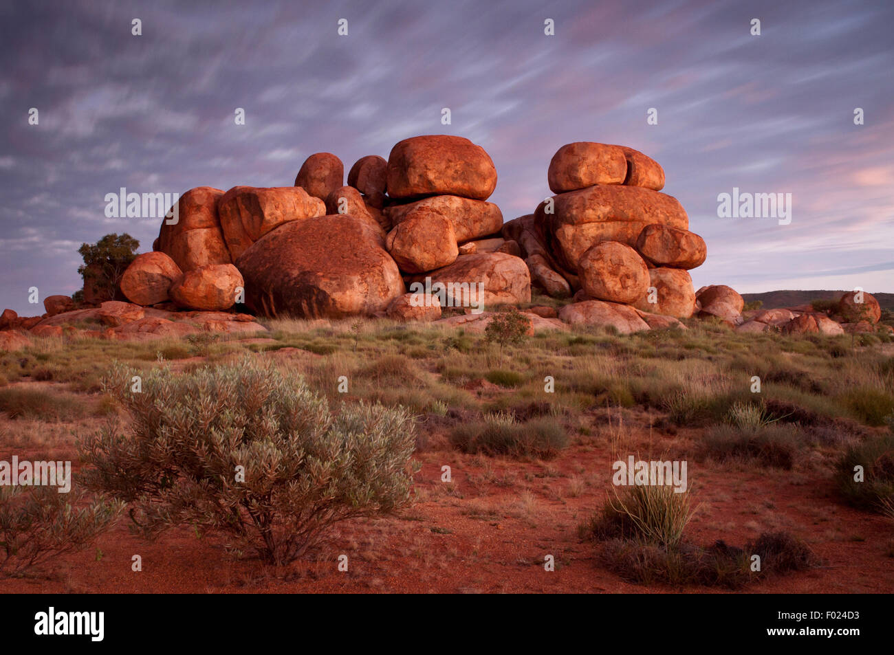Devil's Marbles after sunset, Northern Territory, Australia Stock Photo ...
