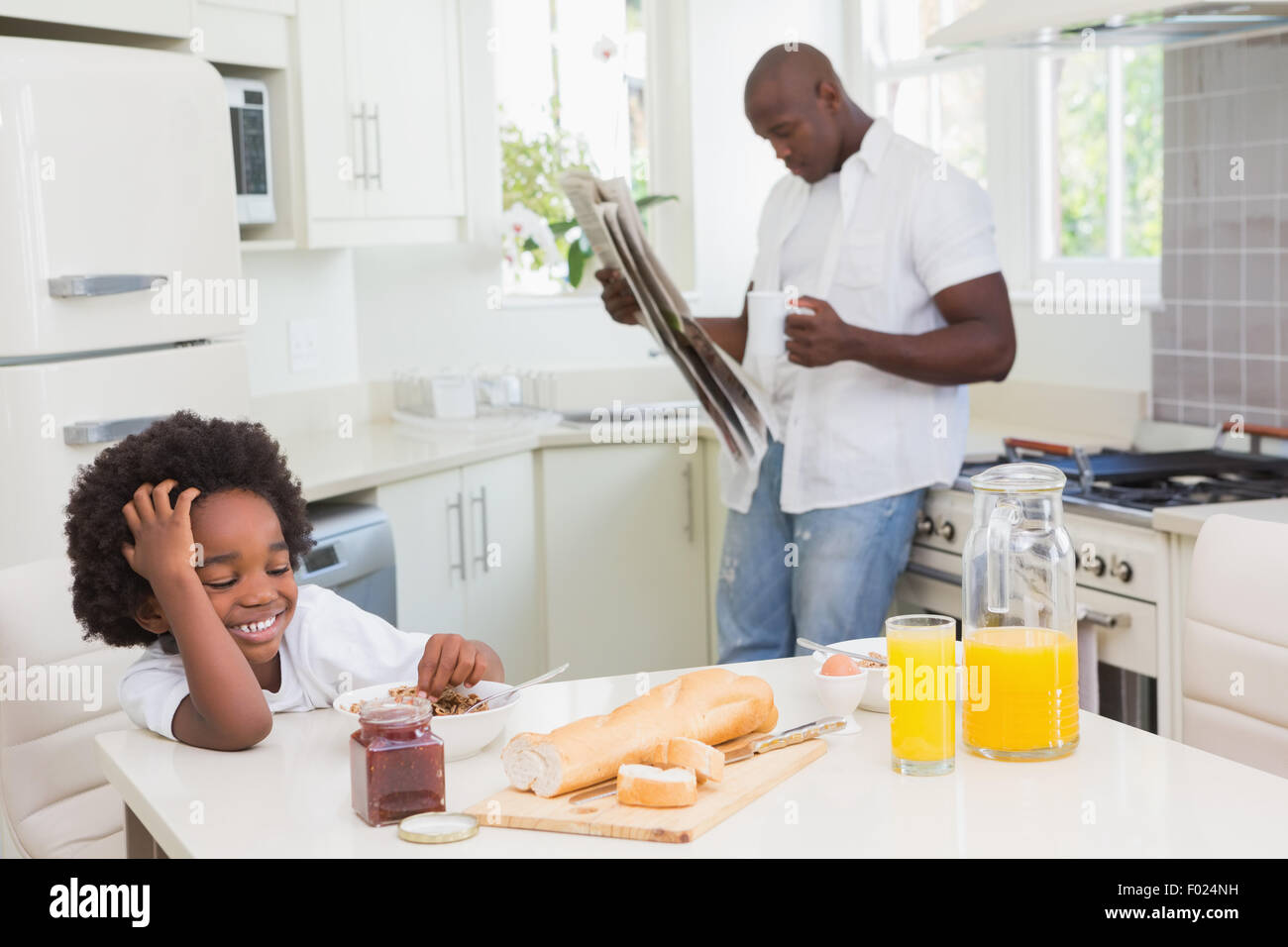 Father son breakfast hi-res stock photography and images - Alamy