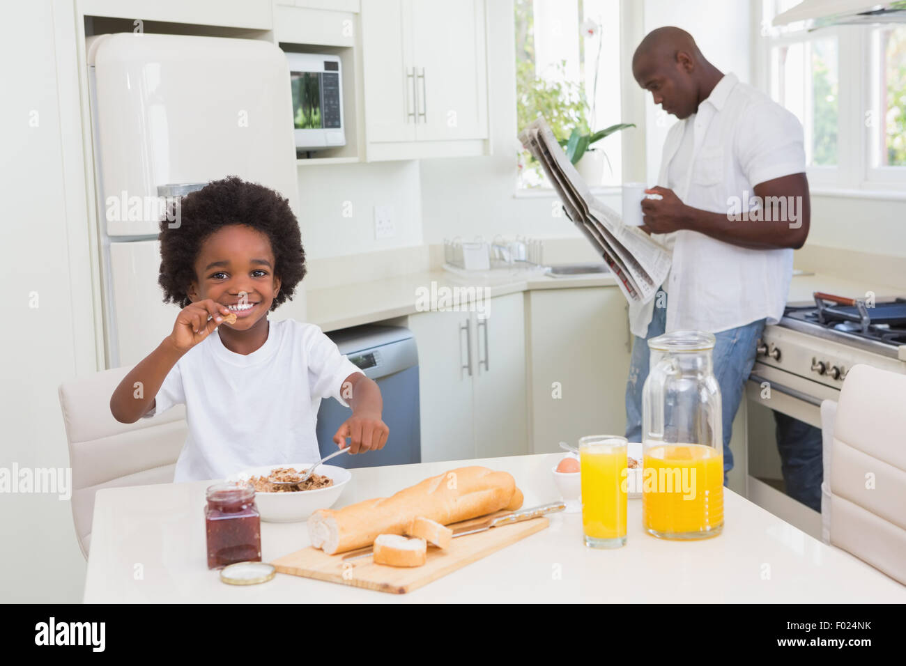 Father son breakfast hi-res stock photography and images - Alamy