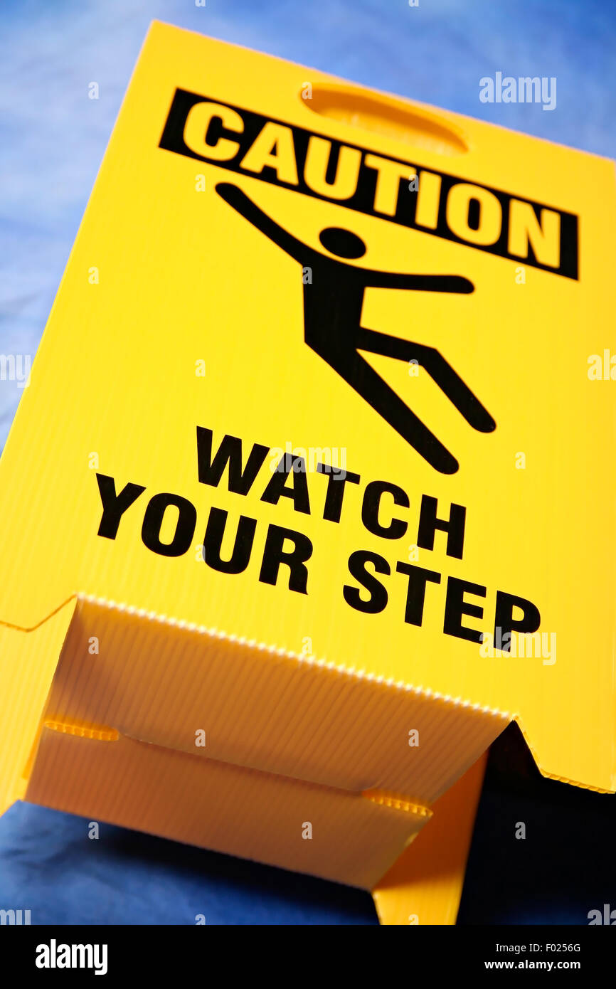 watch your step sign Stock Photo - Alamy