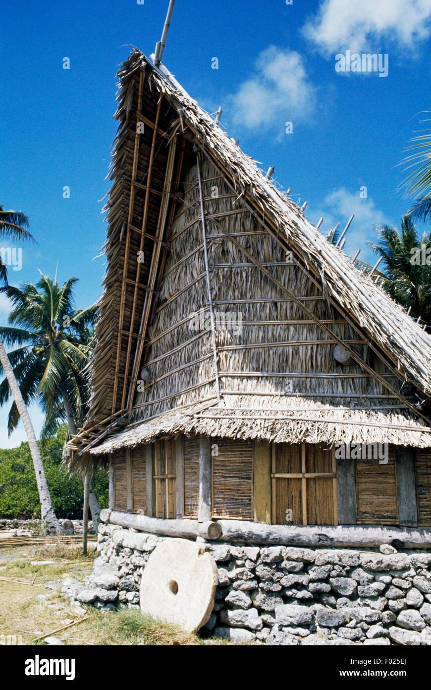 Men's house, traditional house on the island of Yap, Federated States ...