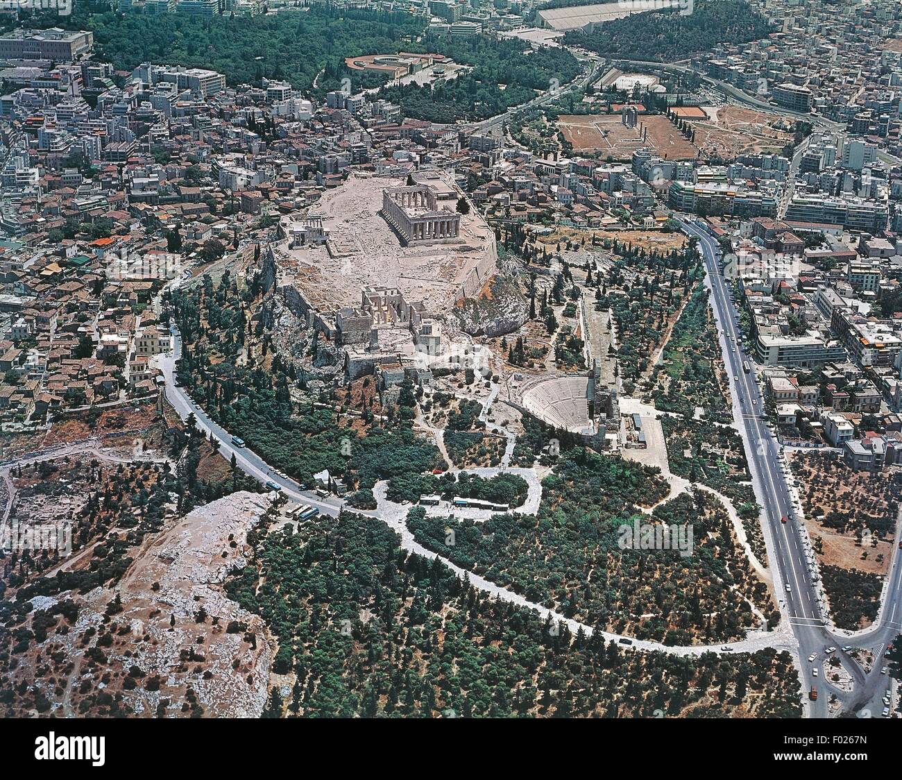 Aerial view of Athens Acropolis (UNESCO World Heritage List, 1987 ...