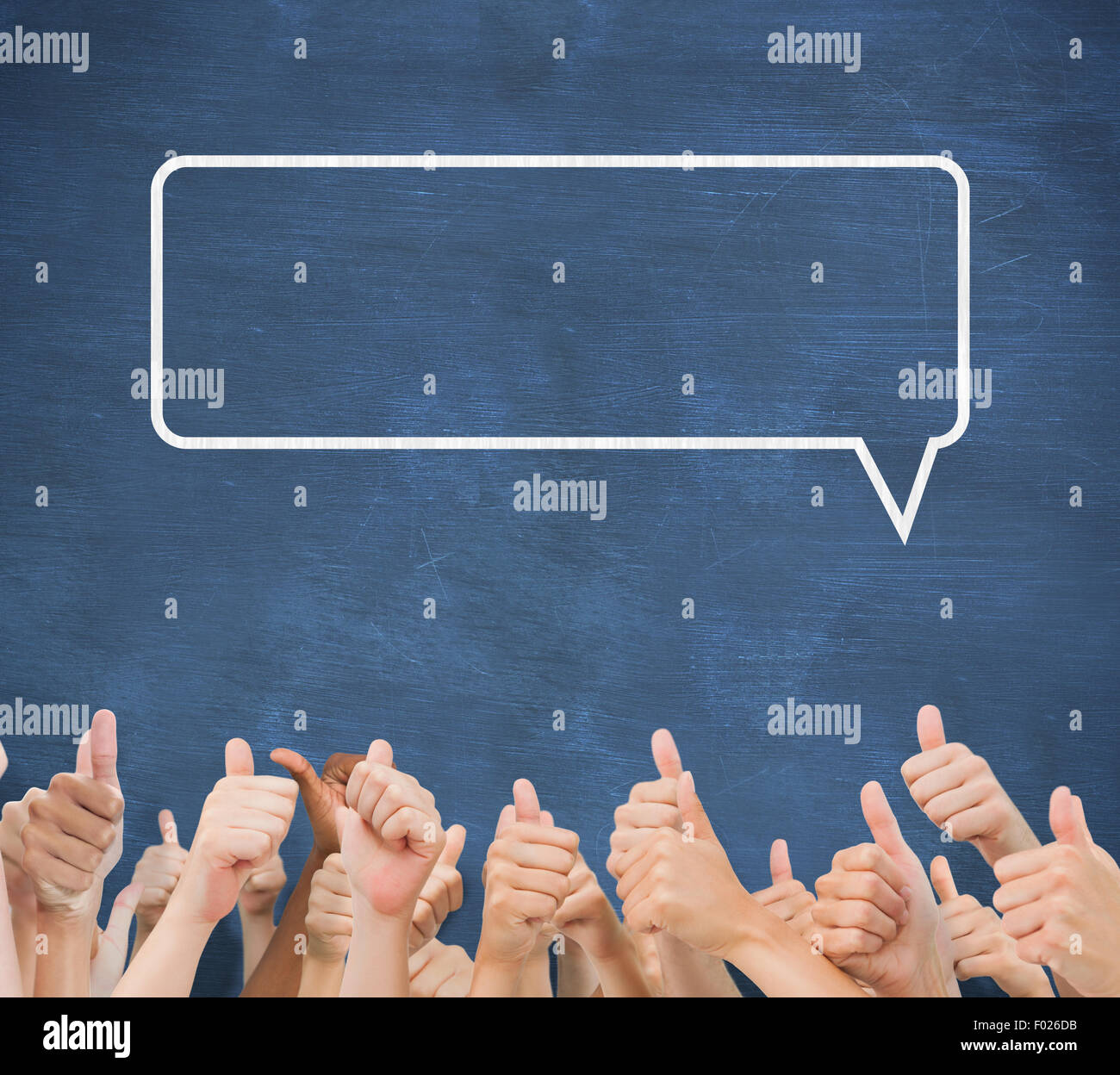 Composite image of hands giving thumbs up Stock Photo - Alamy