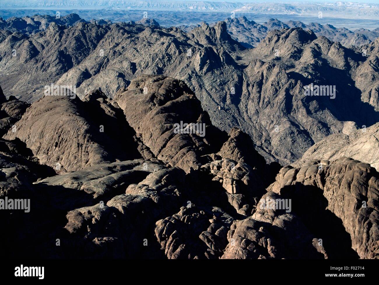 The peaks of the massif around Mount Sinai or Moses' Mountain, Sinai ...