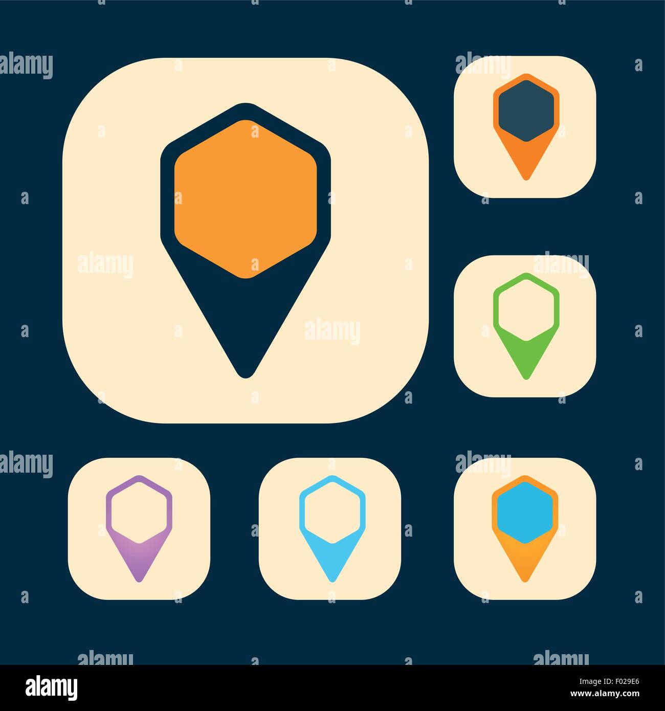 Set of colored icons to indicate the empty space Stock Vector Image ...