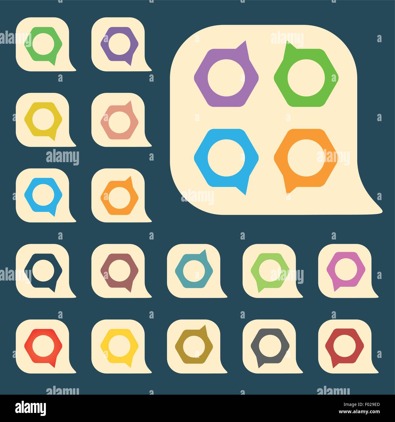 Set of colored icons to indicate the empty space Stock Vector Image ...
