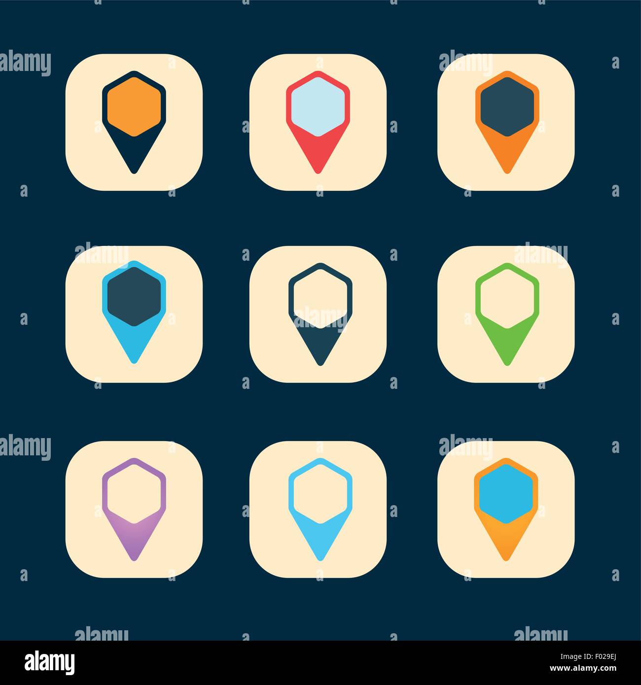 Set of colored icons to indicate the empty space Stock Vector Image ...