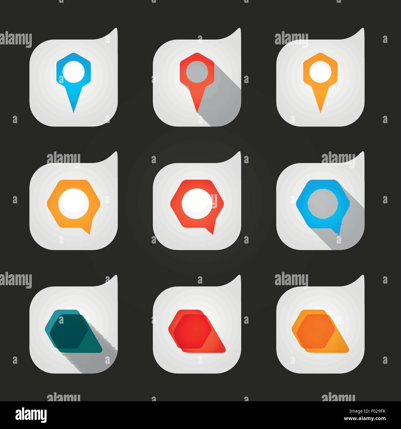 Set of colored icons to indicate the empty space Stock Vector Image ...