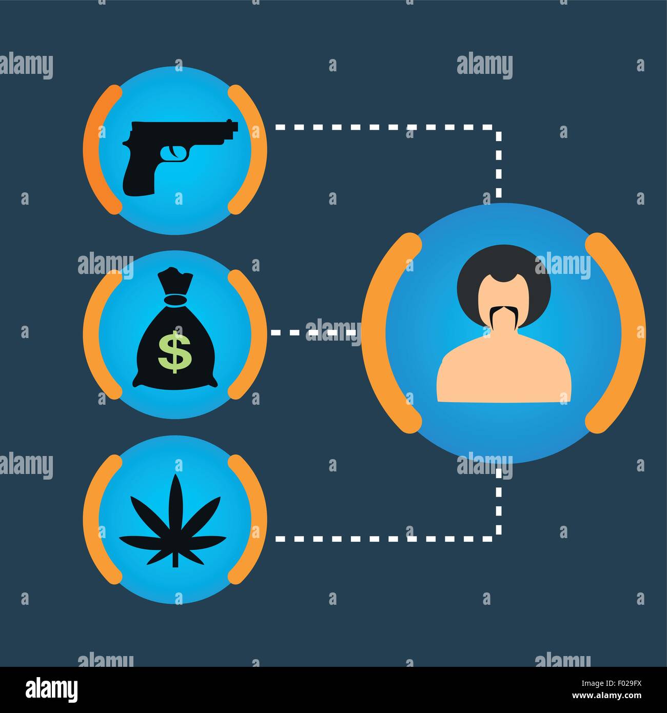 Set Gangster money, weapons and drugs eps Stock Vector Image & Art - Alamy
