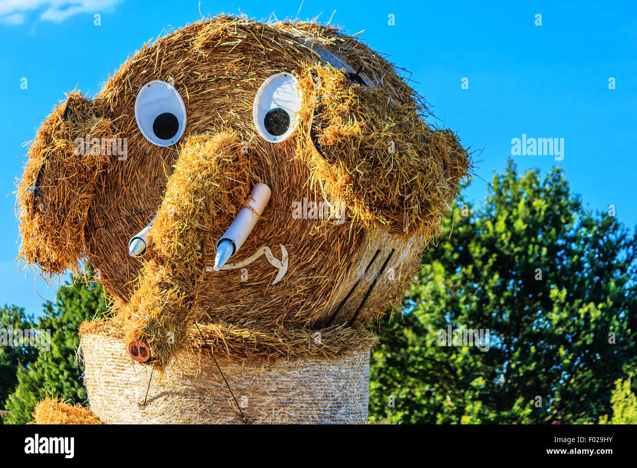 Straw puppet after grain harvest Stock Photo - Alamy