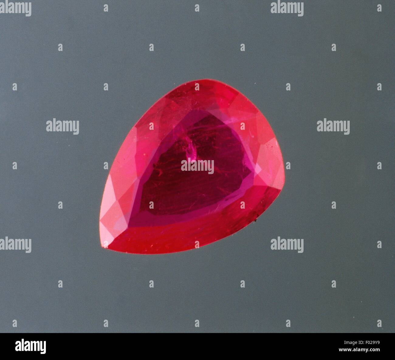 Ruby, red variety of Corundum, oxide, cut gem Stock Photo - Alamy