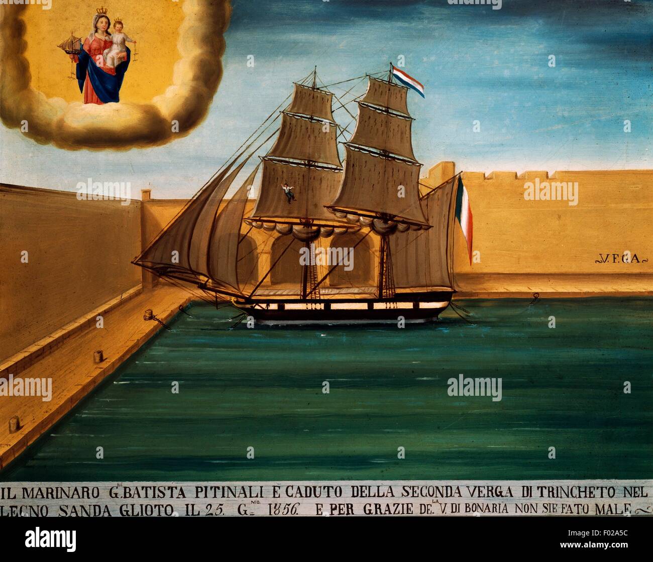 Tall Ship, seafaring ex voto, Italy, 1856 Stock Photo - Alamy