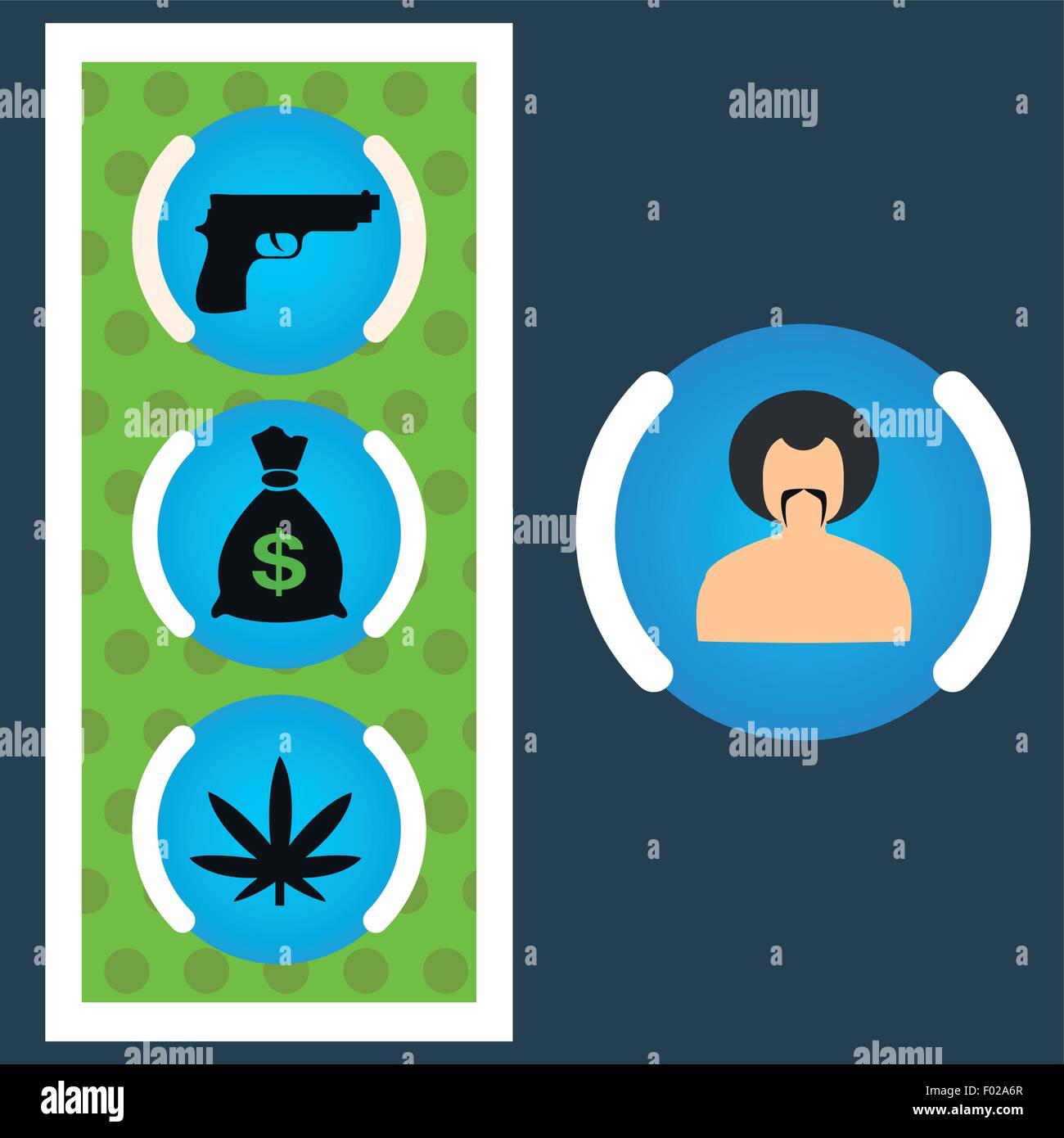 Set Gangster money, weapons and drugs eps Stock Vector Image & Art - Alamy