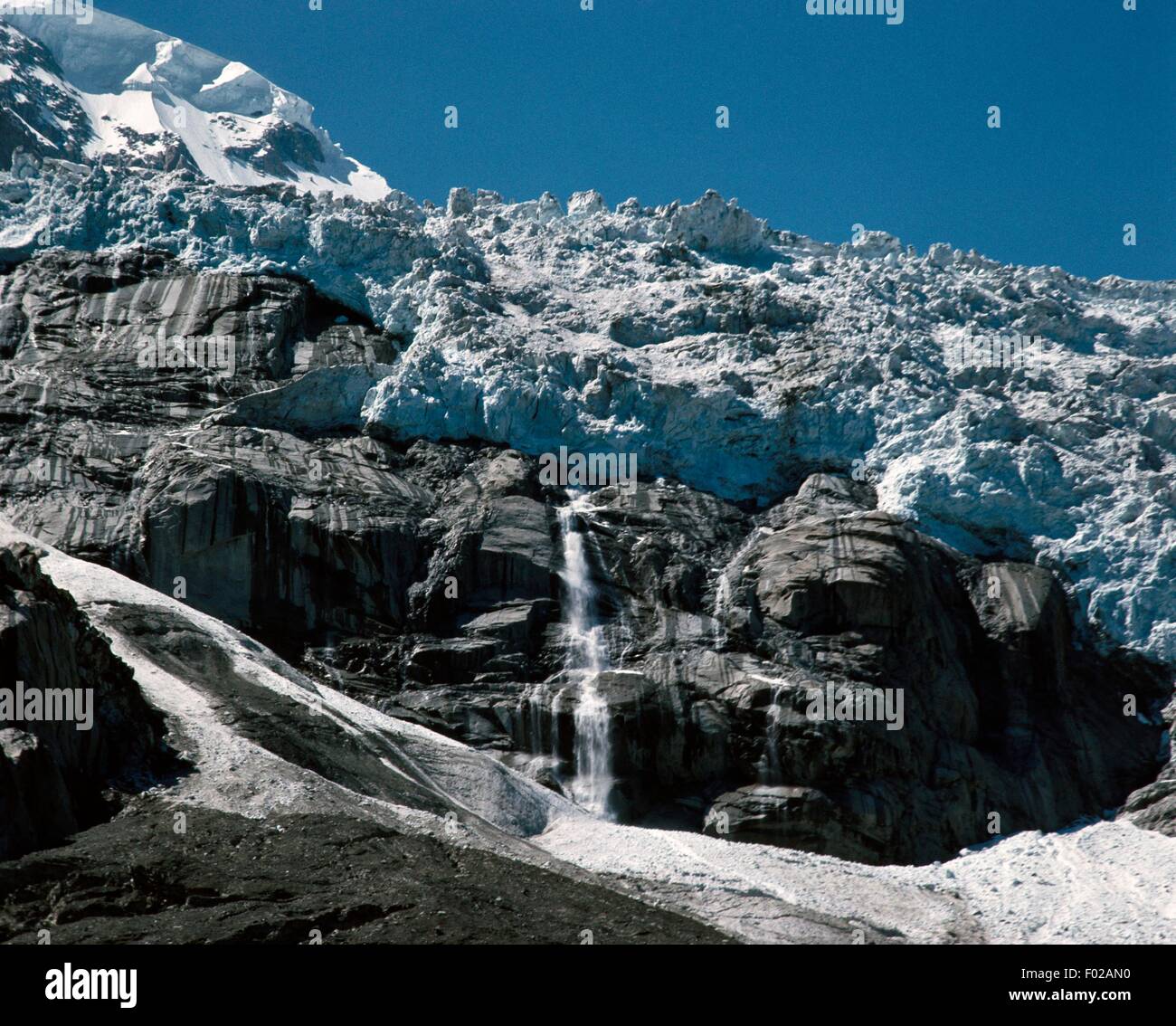 Brenva Glacier on Mont Blanc Massif, Graian Alps, Valle d'Aosta, Italy ...