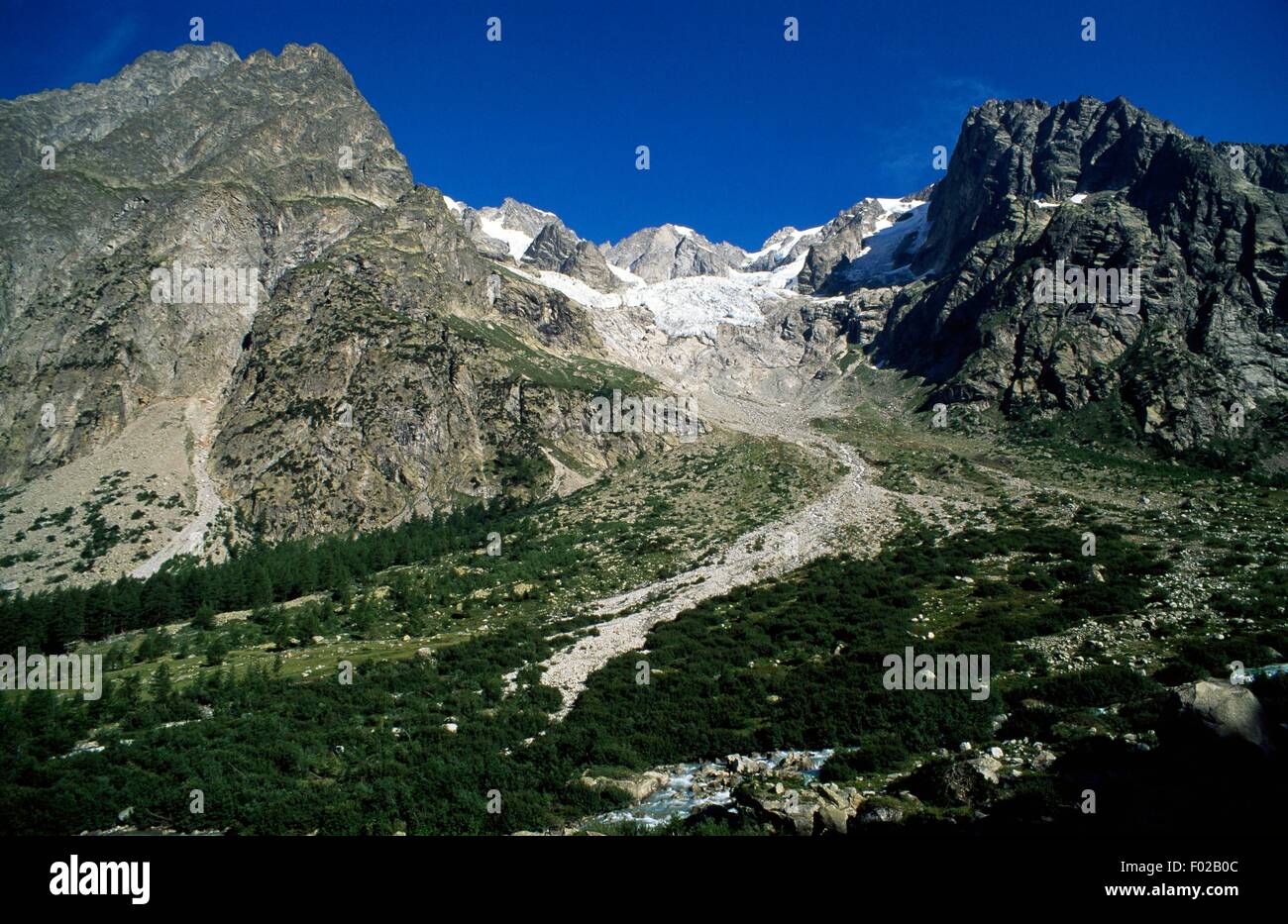 View of Val Ferret, Valle d'Aosta, Italy Stock Photo - Alamy