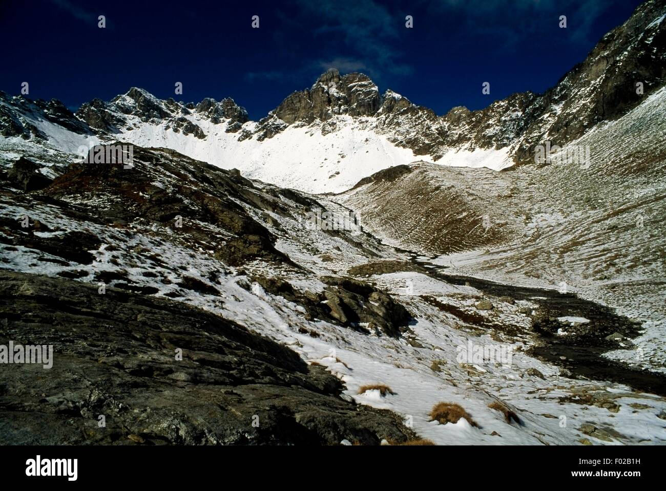 Saint Barthelemy Valley and Becca del Merlo, Valle d'Aosta, Italy Stock ...