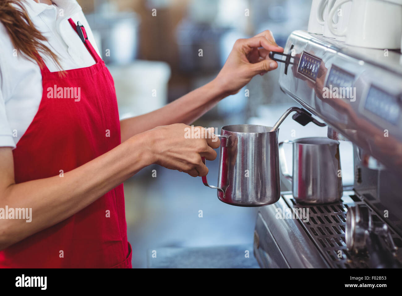 Professional barista using coffee machine hi-res stock photography and images - Alamy