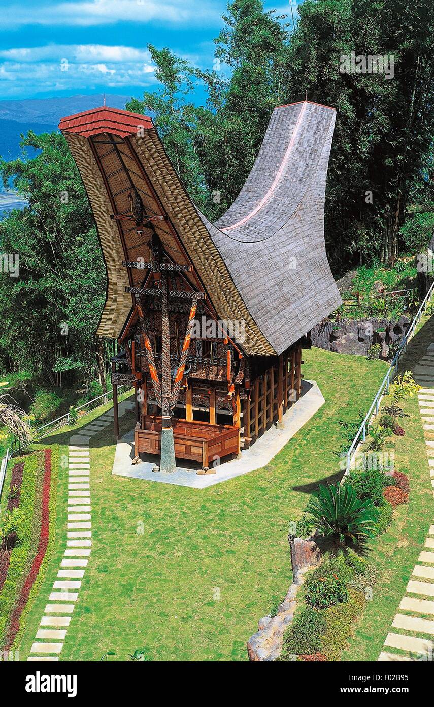 Traditional houses of the Toraja people, Sulawesi island, Indonesia ...