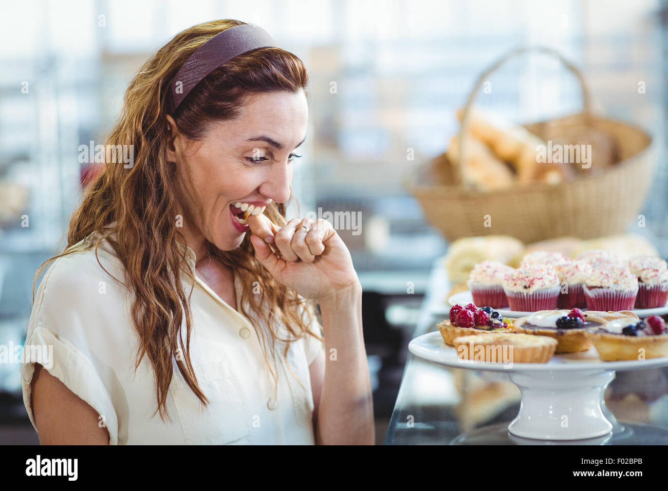 Attractive excited woman opened hi-res stock photography and images - Alamy