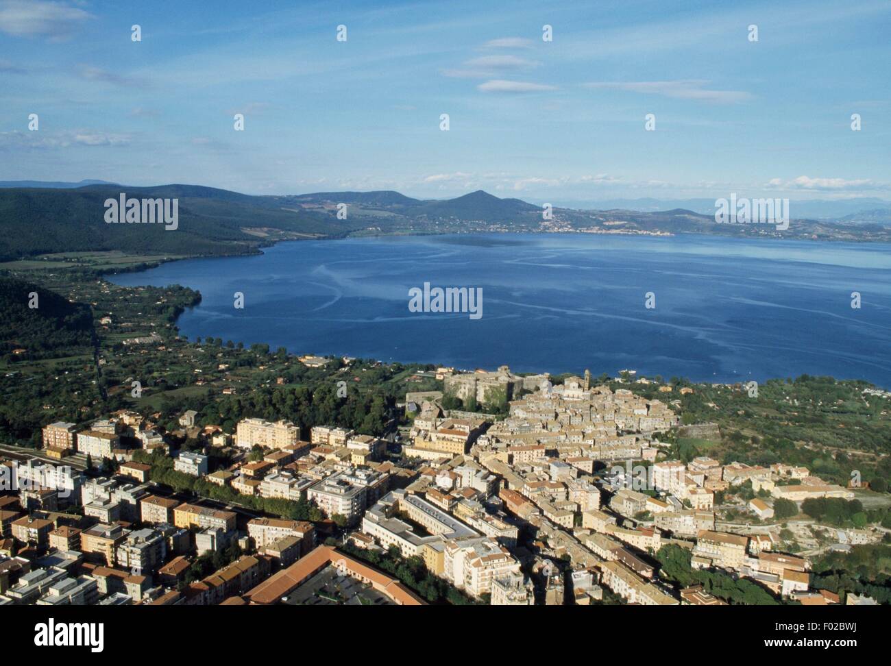 Aerial view of Trevignano Romano and Lake Bracciano, Lazio, Italy Stock ...