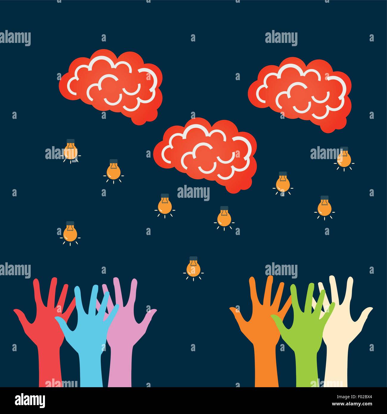 Vector flat abstract concept of brainstorming eps Stock Vector Image ...