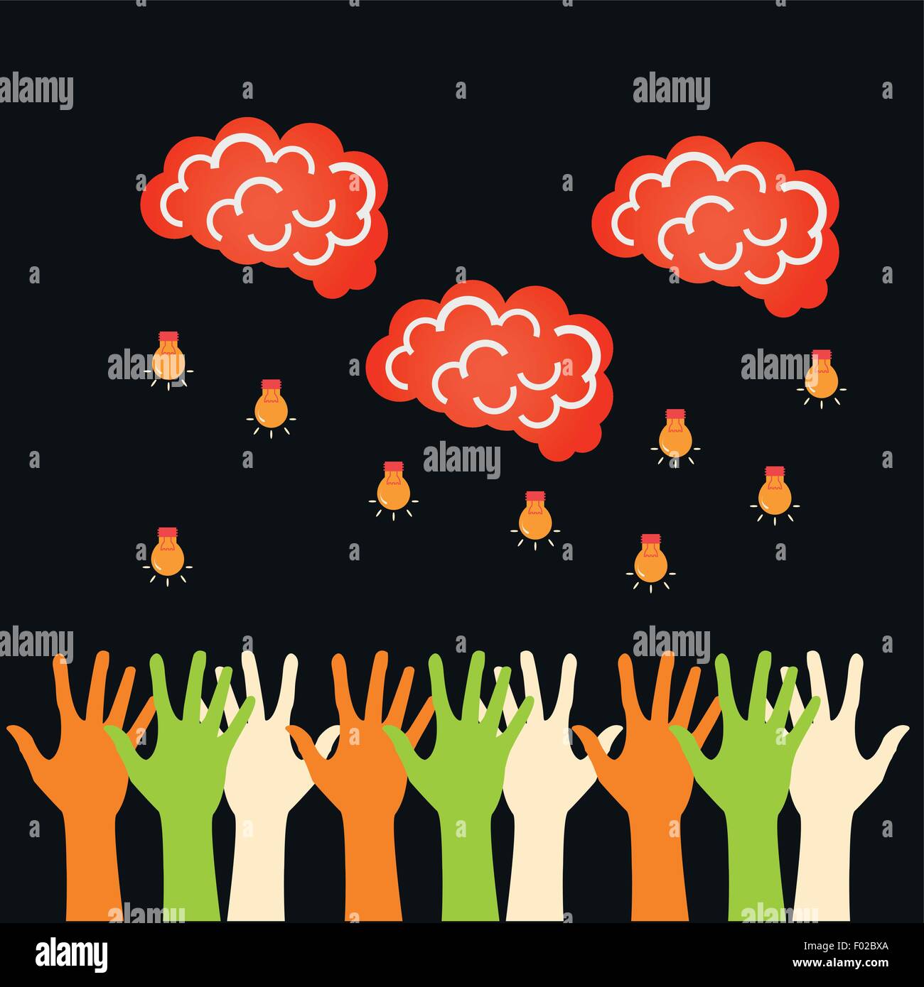 Vector flat abstract concept of brainstorming eps Stock Vector Image ...