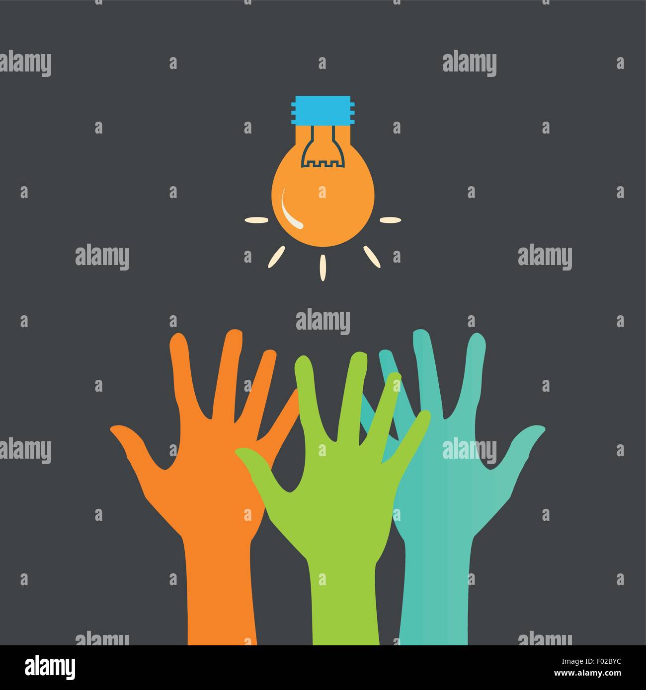 Hands catching light Stock Vector Images - Alamy