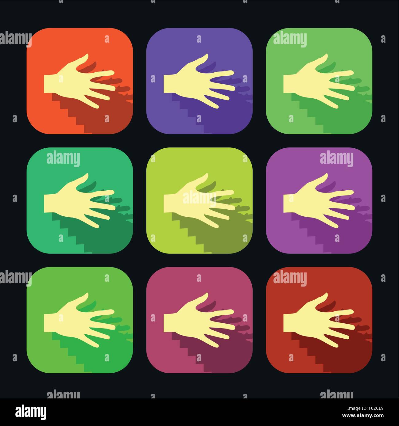 Set of vector flat icon hands eps Stock Vector Image & Art - Alamy