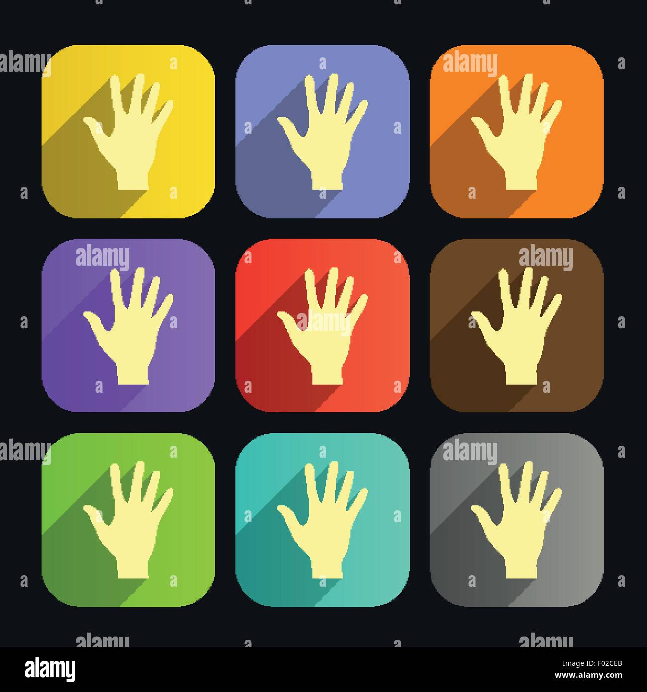 Set of vector flat icon hands eps Stock Vector Image & Art - Alamy