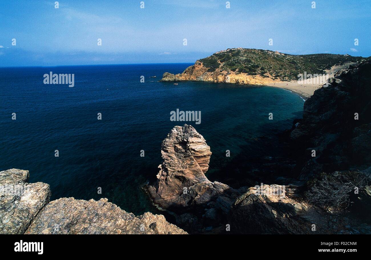 The effects of erosion on the rocks near Vai Bay, Crete, Greece Stock ...