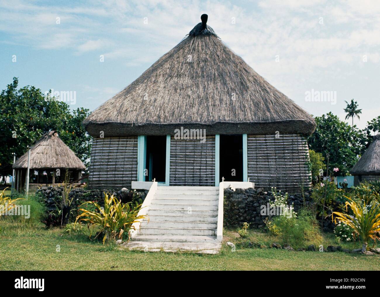 Houses of a tribal chief, Fiji Stock Photo - Alamy