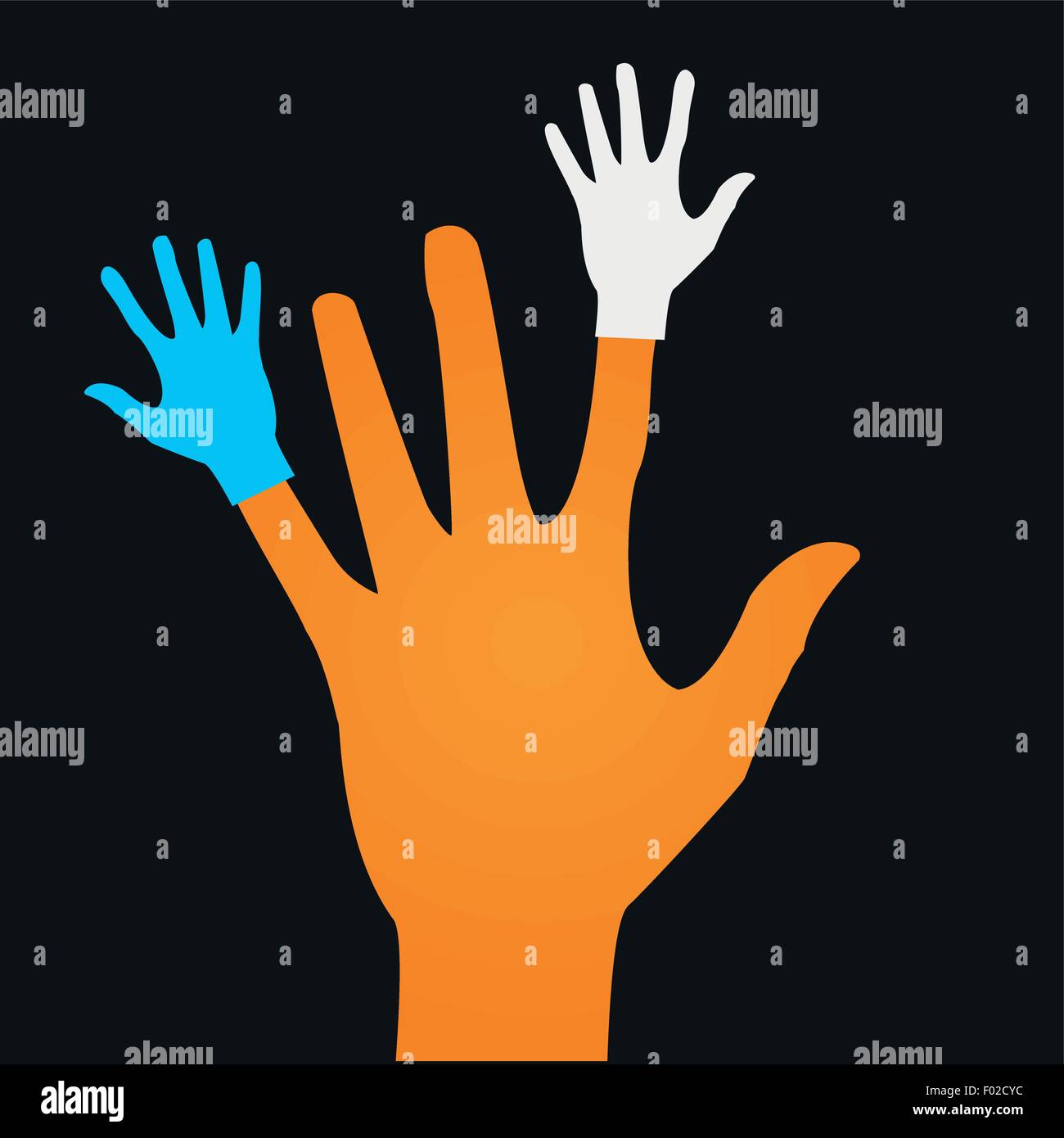 Vector flat icon hands. color abstraction eps Stock Vector Image & Art ...