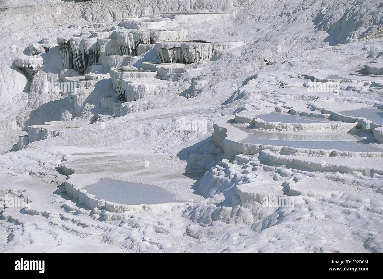 Turkey - Aegean Region - Pamukkale. Limestone cascades. UNESCO World ...