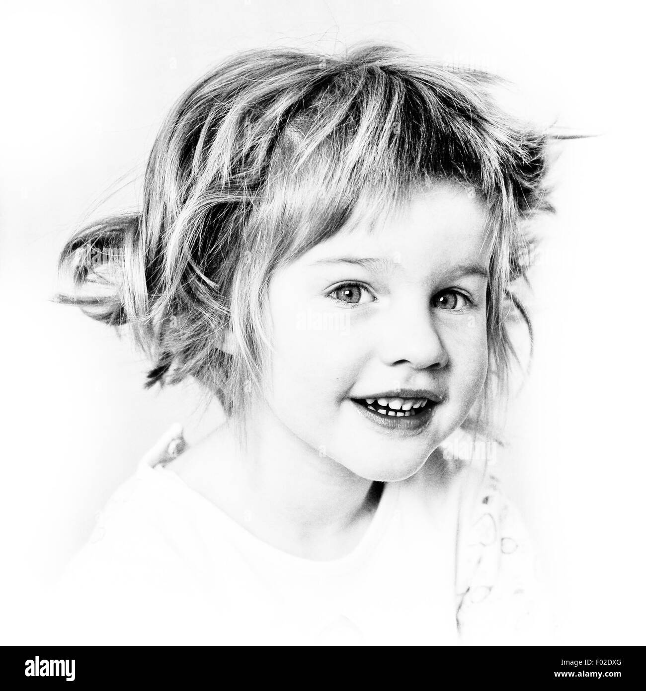 Front studio portrait girl Black and White Stock Photos & Images - Alamy