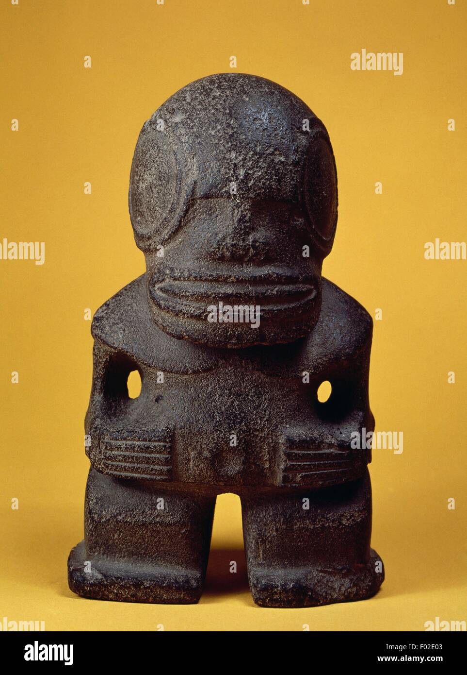 Polynesian Tiki statue, volcanic stone, Polynesian civilization ...