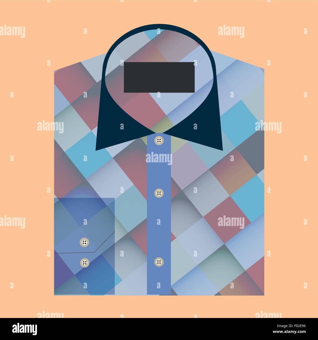 Color folded shirt with badge design concept Stock Vector Image & Art ...